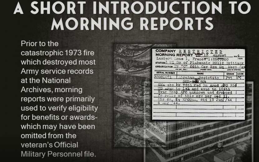 Morning Reports: Locating Your Army Veteran Using WWII Military Records ...