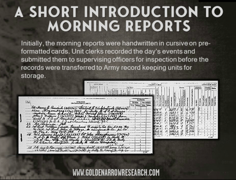 Morning Reports: Locating Your Army Veteran Using WWII Military Records ...