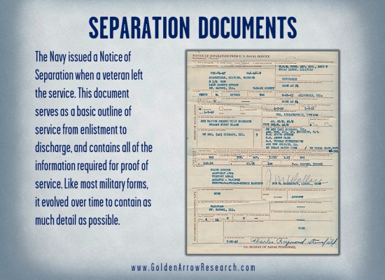 Wrapping Things Up: The WWII Navy Notice of Separation – Golden Arrow ...